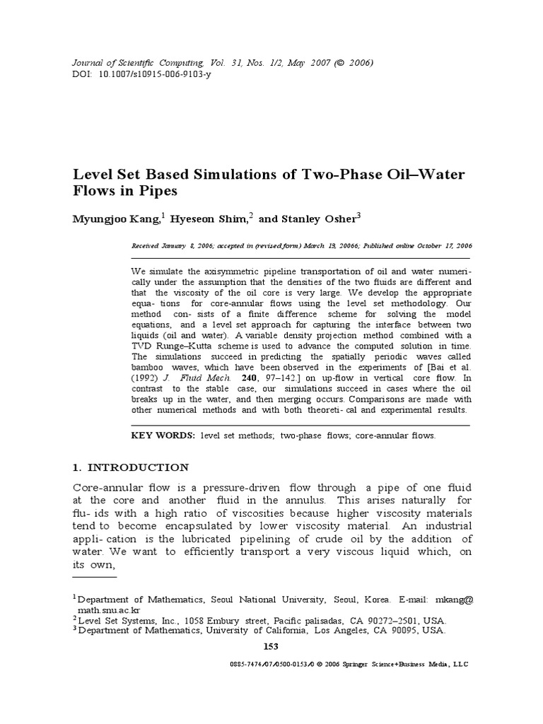 Level Set Method | PDF | Navier–Stokes Equations | Viscosity