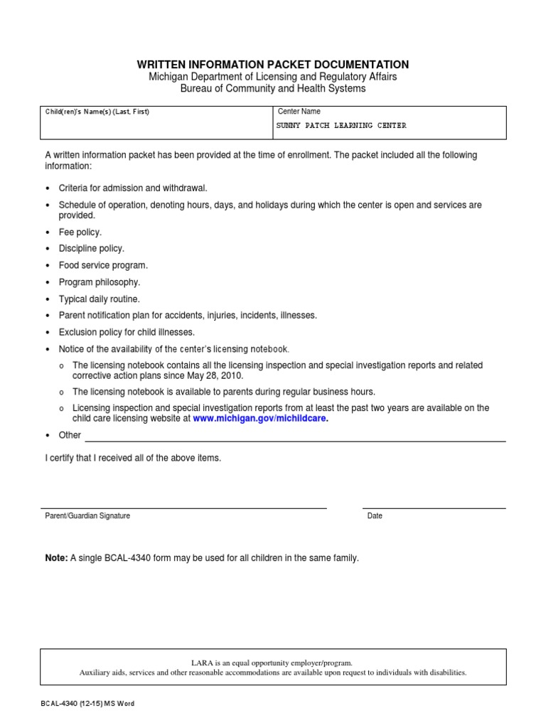 Written Information Package | PDF