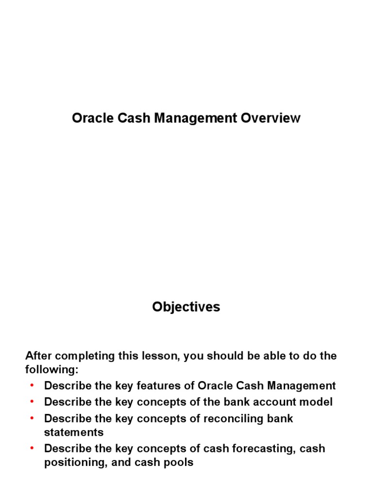 Oracle Cash Management Overview... | PDF | Receipt | Cash