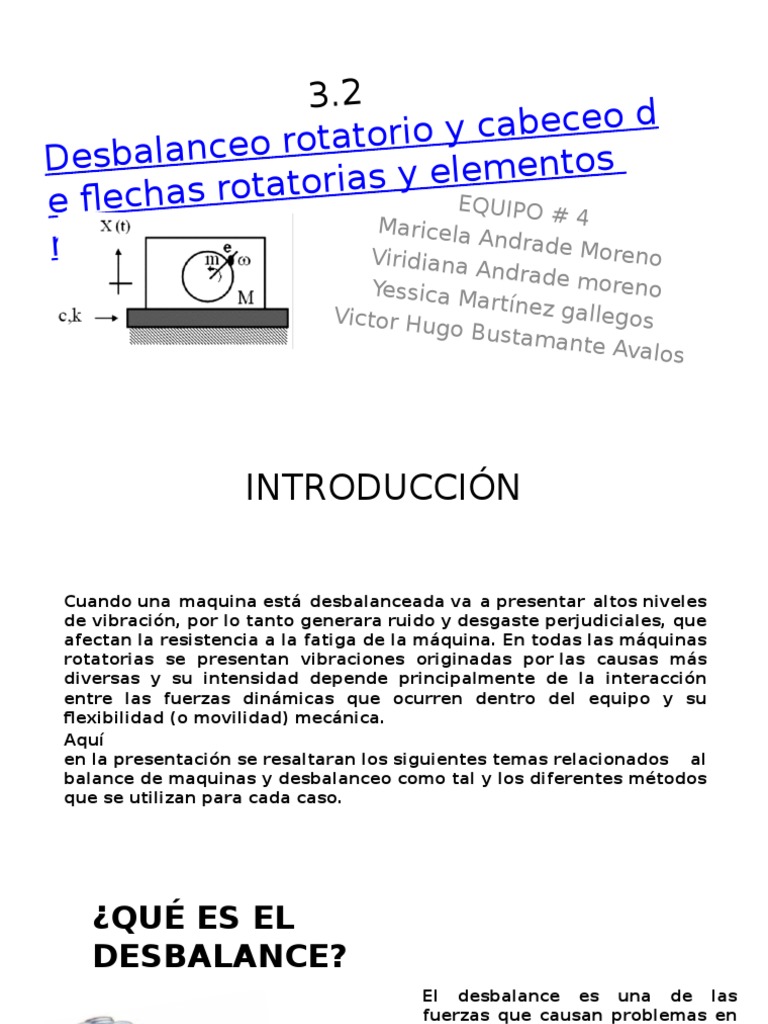 Desbalanceo y Cabeceo en Elementos Rotativos | PDF | Giroscopio | Física