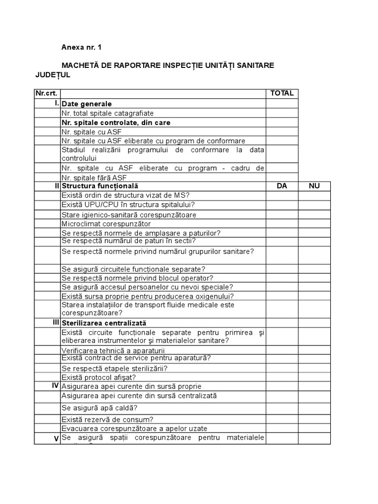 Anexa 1 Macheta Raportare Control 2017 | PDF