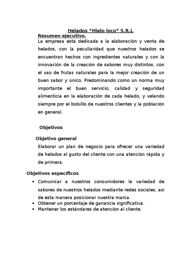 Helados Hielo Loco | PDF | Helado | Producto (Negocio)