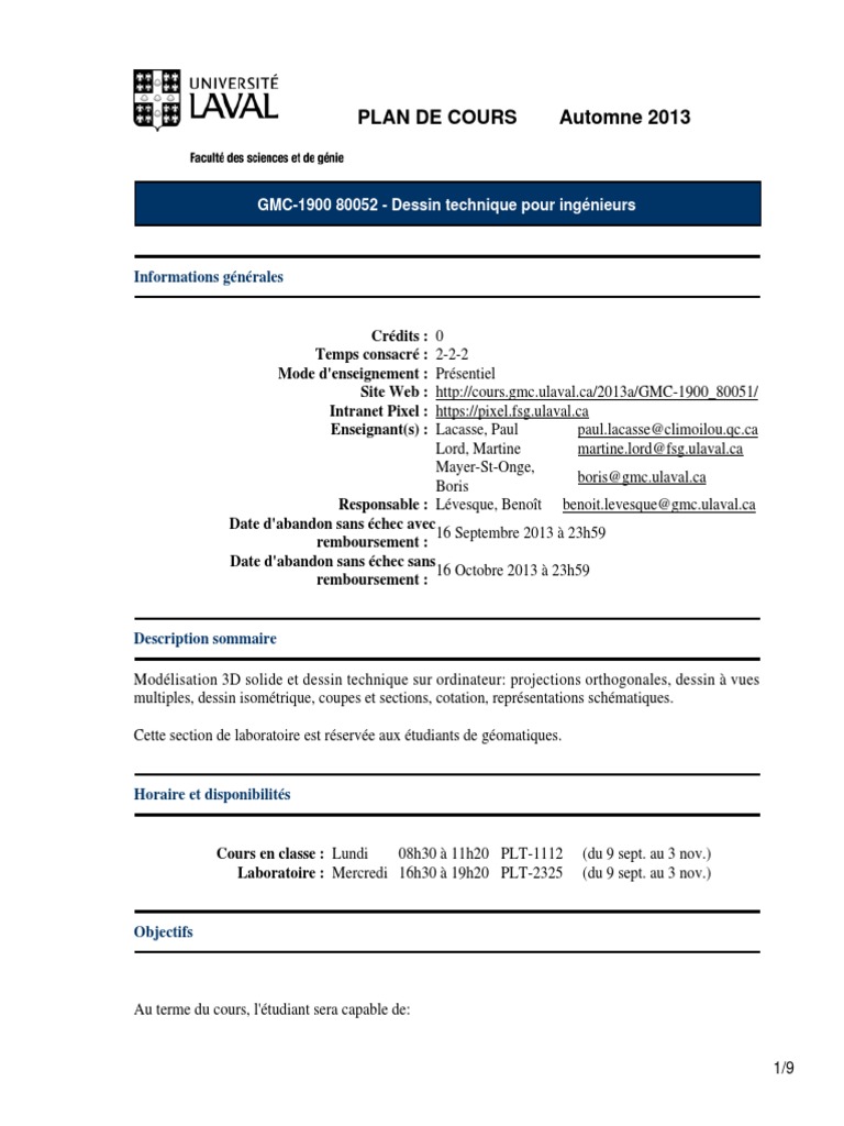 Plan de Cours PDF | PDF