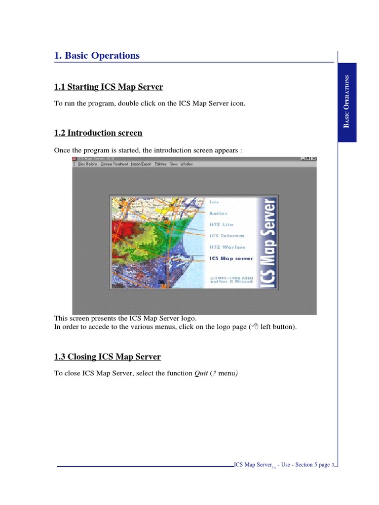 ICS Map Server Basic Operations Guide | PDF