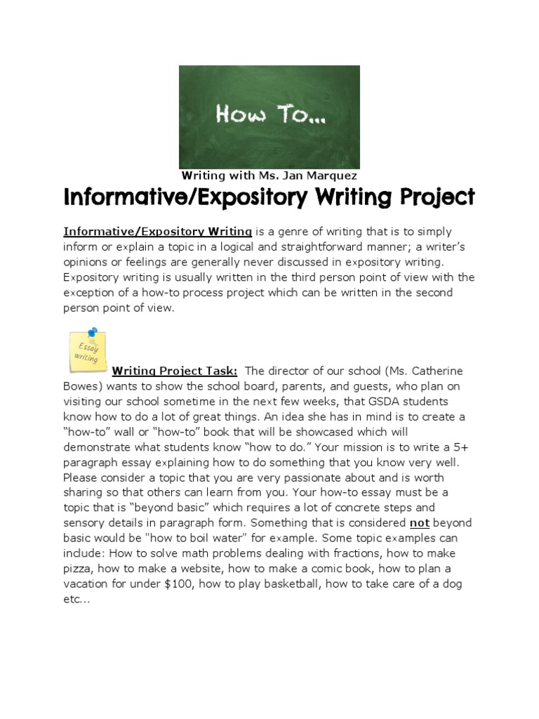 How Towritingprojecttask | PDF | Paragraph | Essays