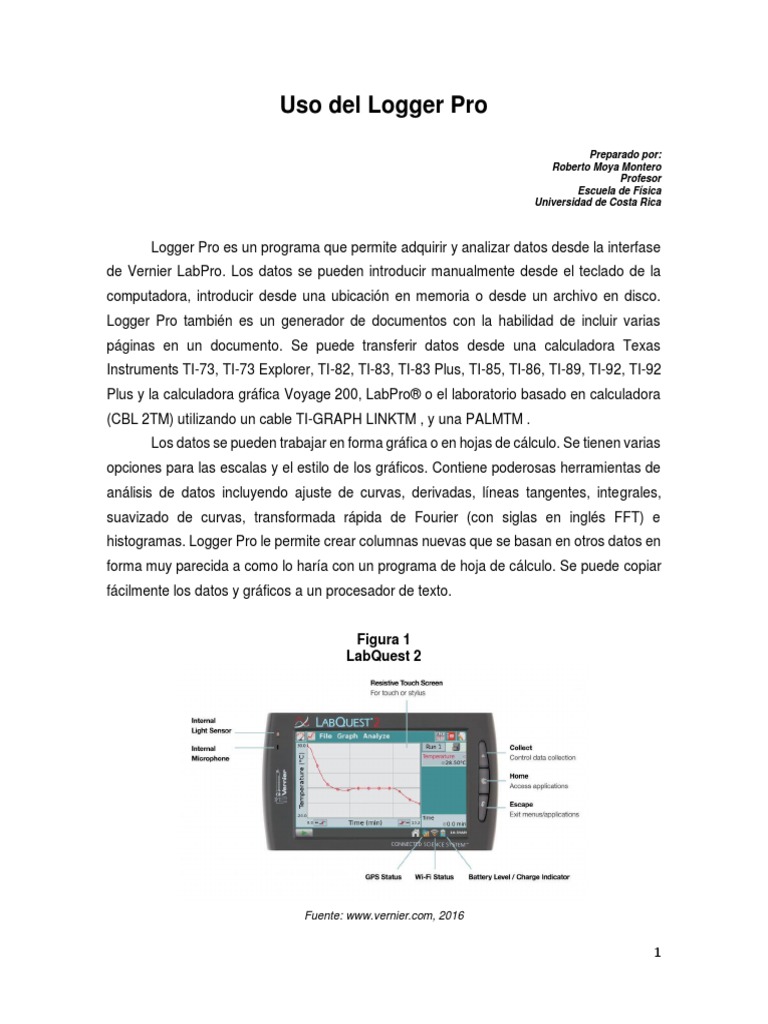 01 Logger Pro | PDF | Ventana (informática) | Tabla (base de datos)