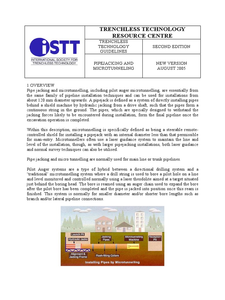 05 Pipe Jacking and Microtunnelling Guideline | PDF | Pipe (Fluid ...