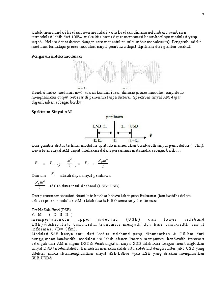 Indeks Modulasi dalam Sinyal AM | PDF