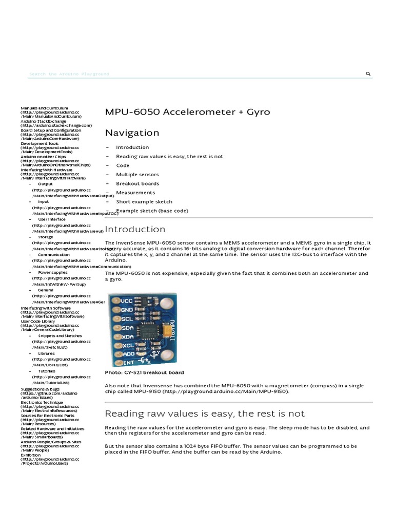 Mpu 6050 | PDF | Arduino | Electricity