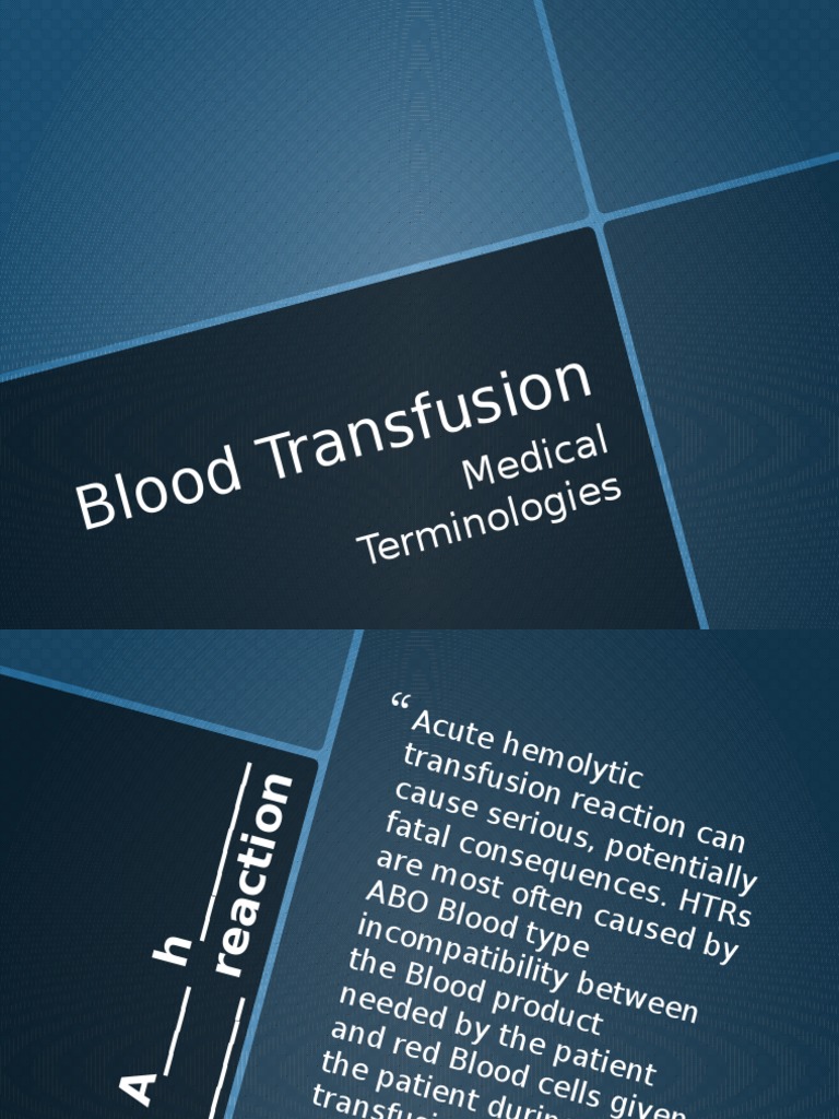 Blood Transfusion Terms | PDF | Body Fluids | Anatomy