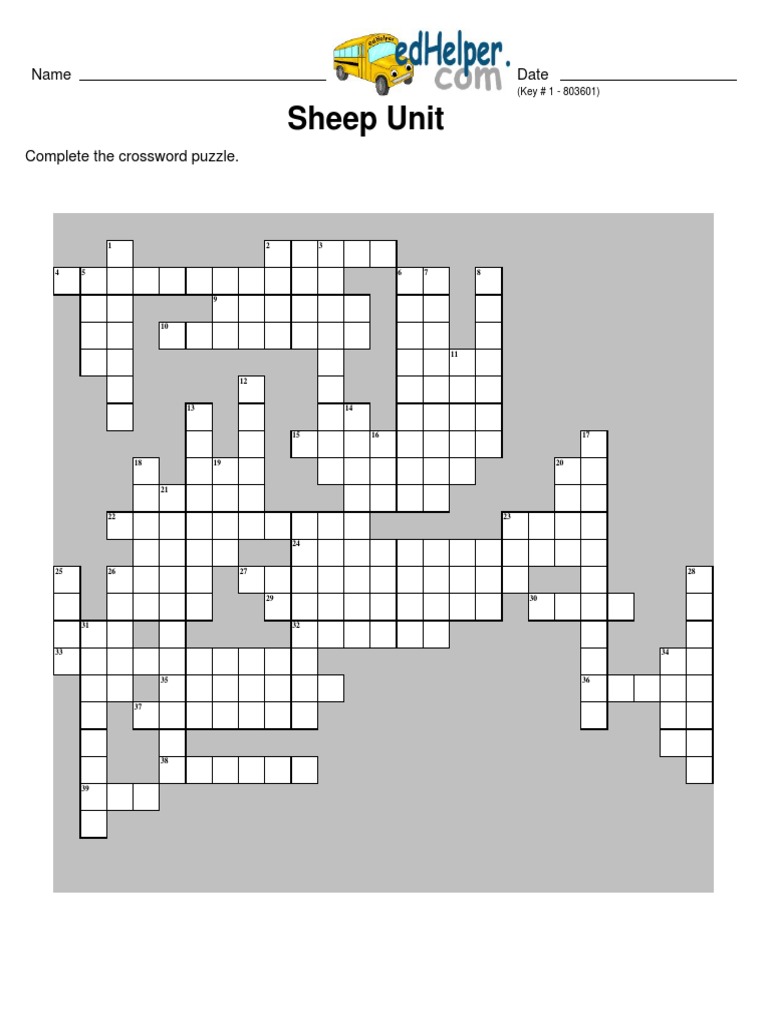 Sheep Terminology Crossword Puzzle | PDF | Sheep | Wool