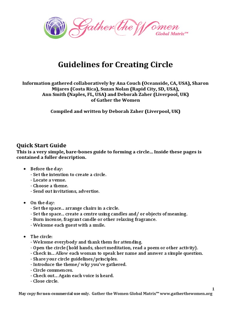 Guidelines in How To Form A Circle | PDF | Restorative Justice | Patriarchy