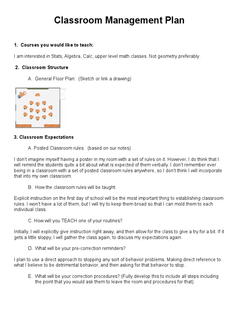 Effective Classroom Management Plan | PDF | Classroom Management ...