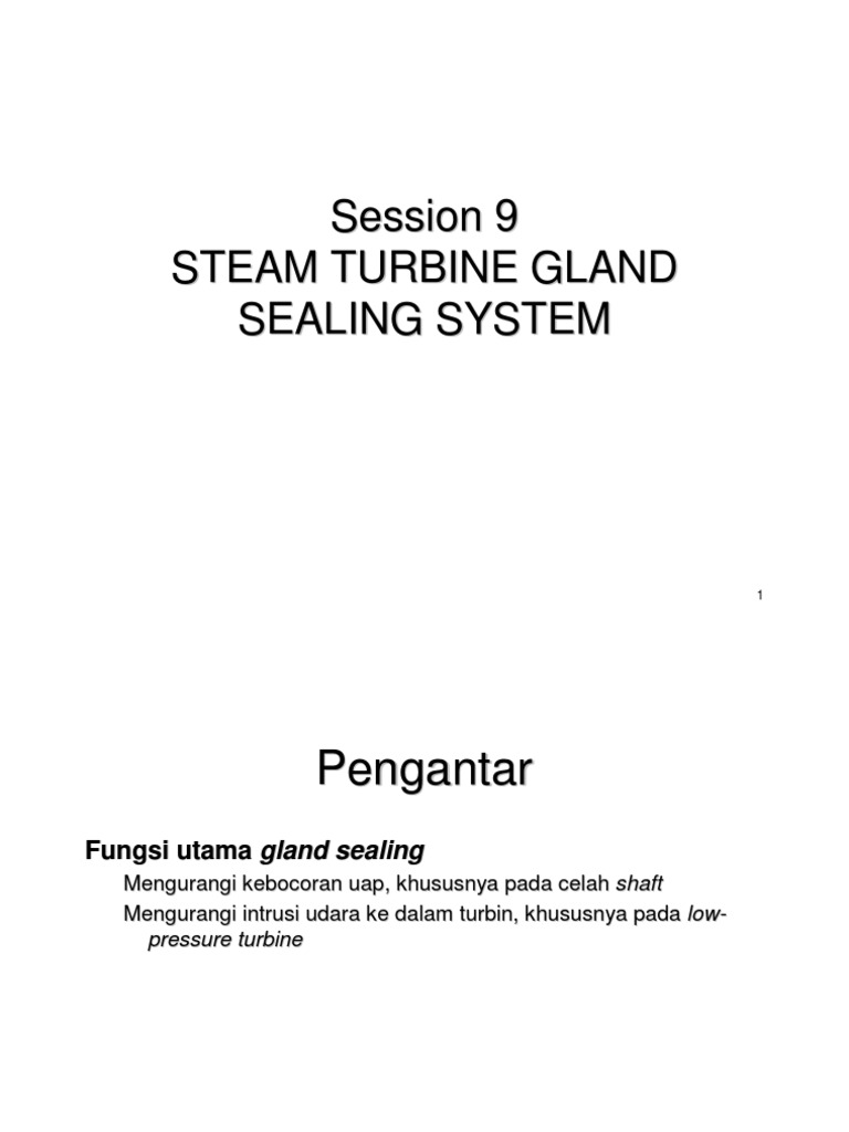 Steam Turbine Gland Sealing System | PDF