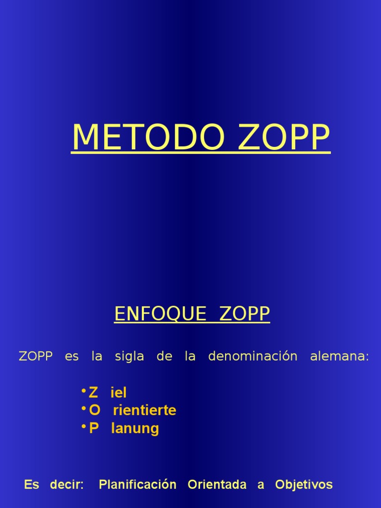 Metodología ZOPP: Planificación Efectiva | PDF | Planificación ...