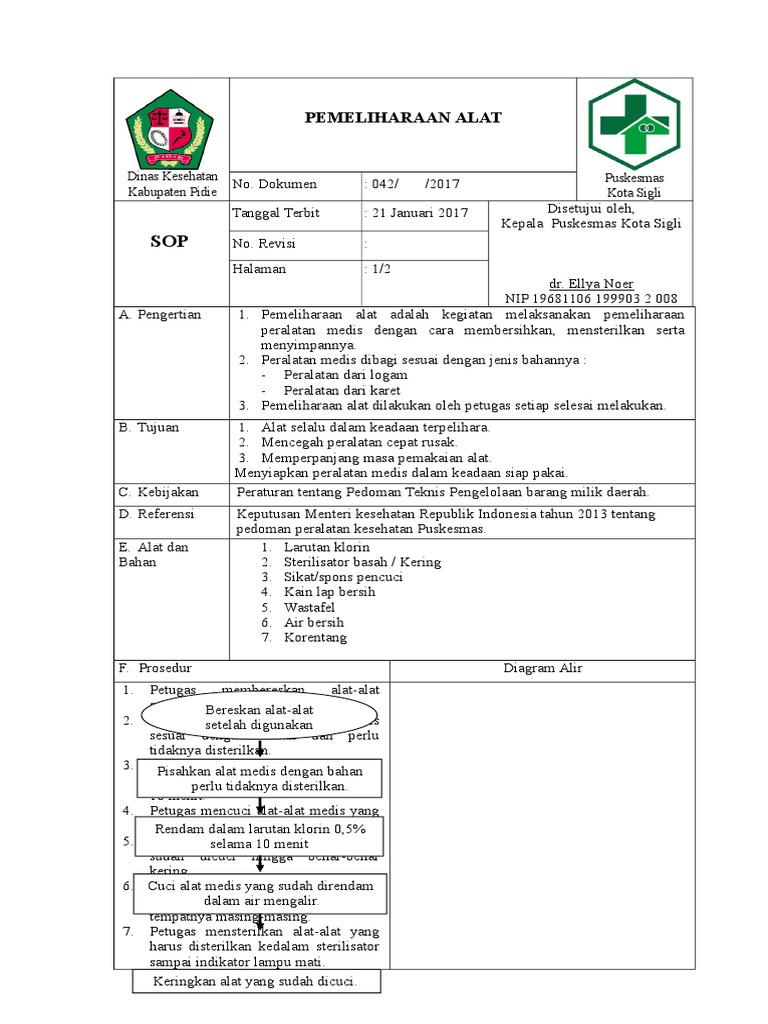 Sop Pemeliharaan Alat | PDF