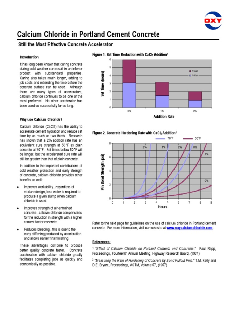 Calcium Chloride Concrete Accelerator Guide | PDF | Concrete | Chemistry
