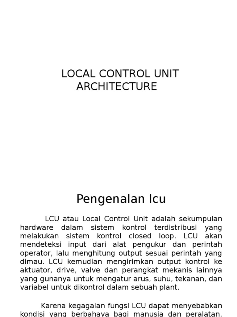 (Local Control Unit) | PDF