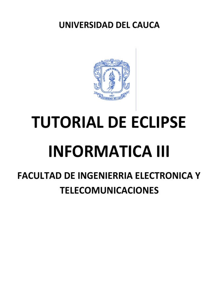 Tutorial De Eclipse Pdf Java Lenguaje De Programación Eclipse Software 