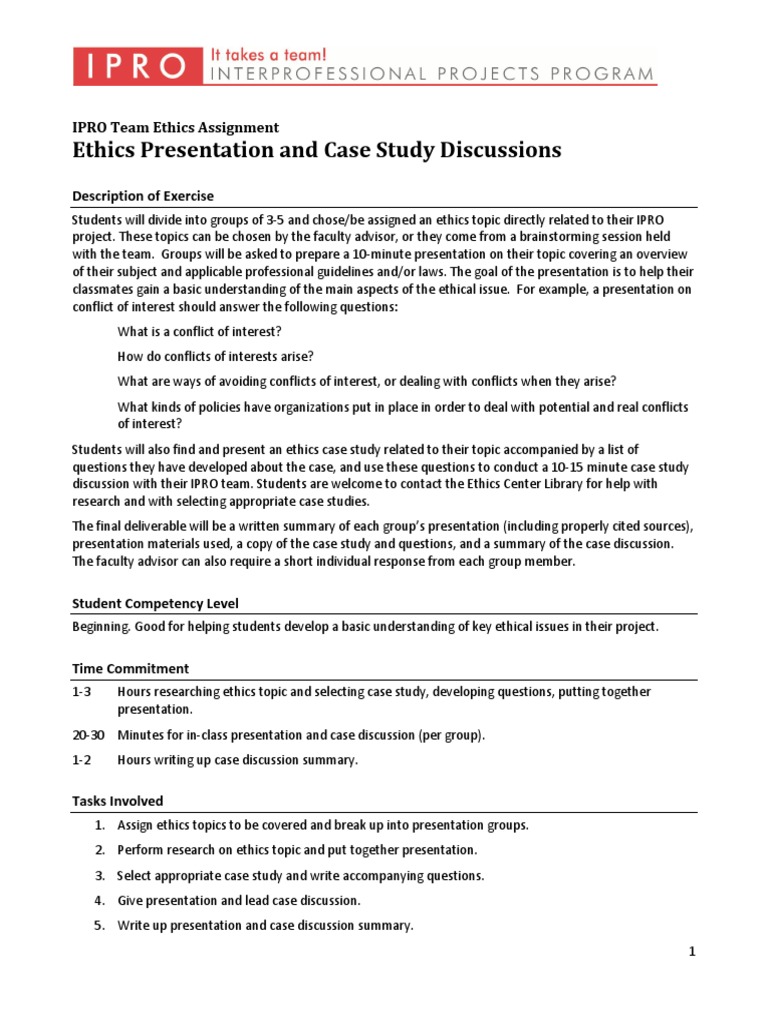 Ethics Presentation | PDF | Conflict Of Interest | Case Study