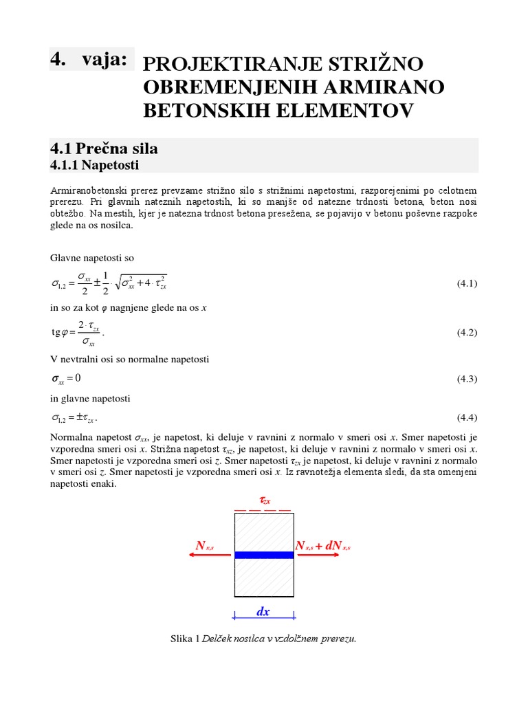 Projektiranje Strižno Obremenjenih AB Elementov | PDF
