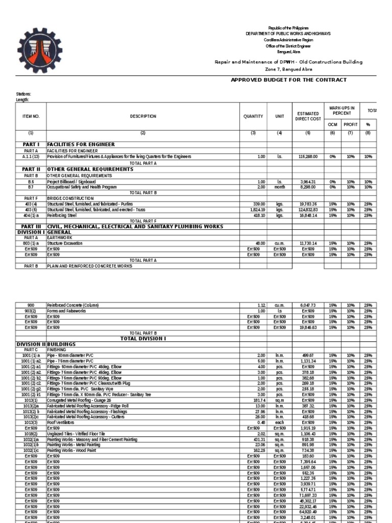 Dpwh Old Construction Building | Pipe (Fluid Conveyance) | Components