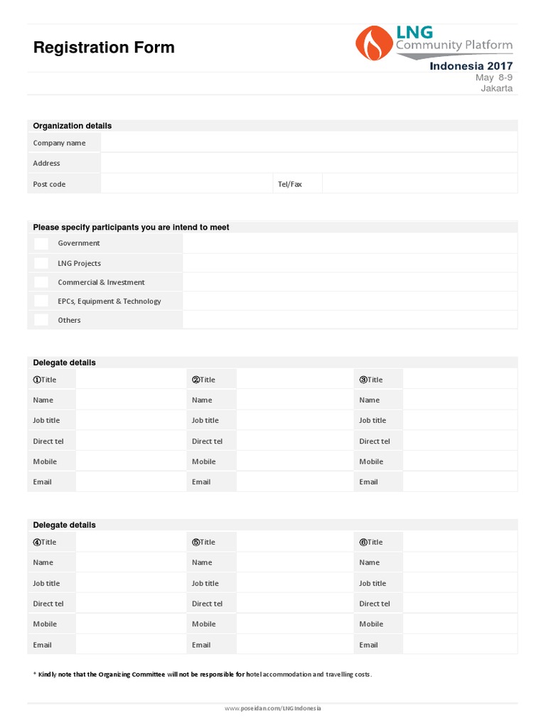 VIP Registration Form - LNGCP Indonesia17 | PDF