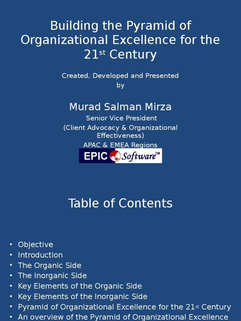 Building The Pyramid of Organizational Excellence For The 21 Century ...
