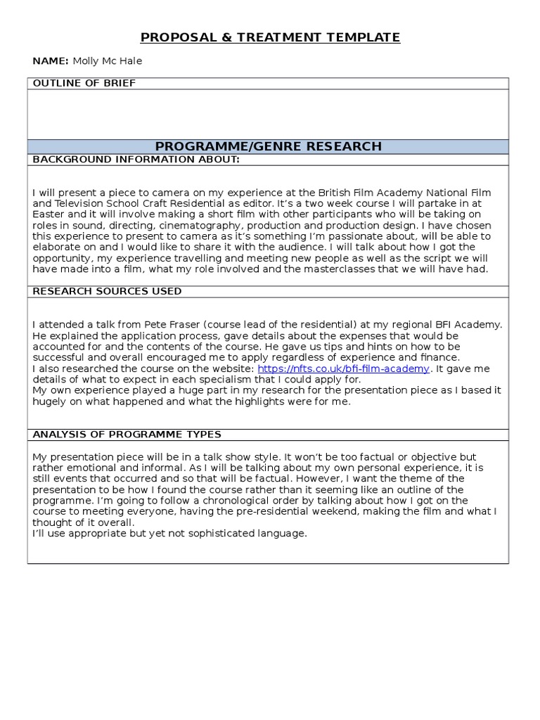 Treatment Template Sheets-1 Molly | PDF | Target Audience | Gender