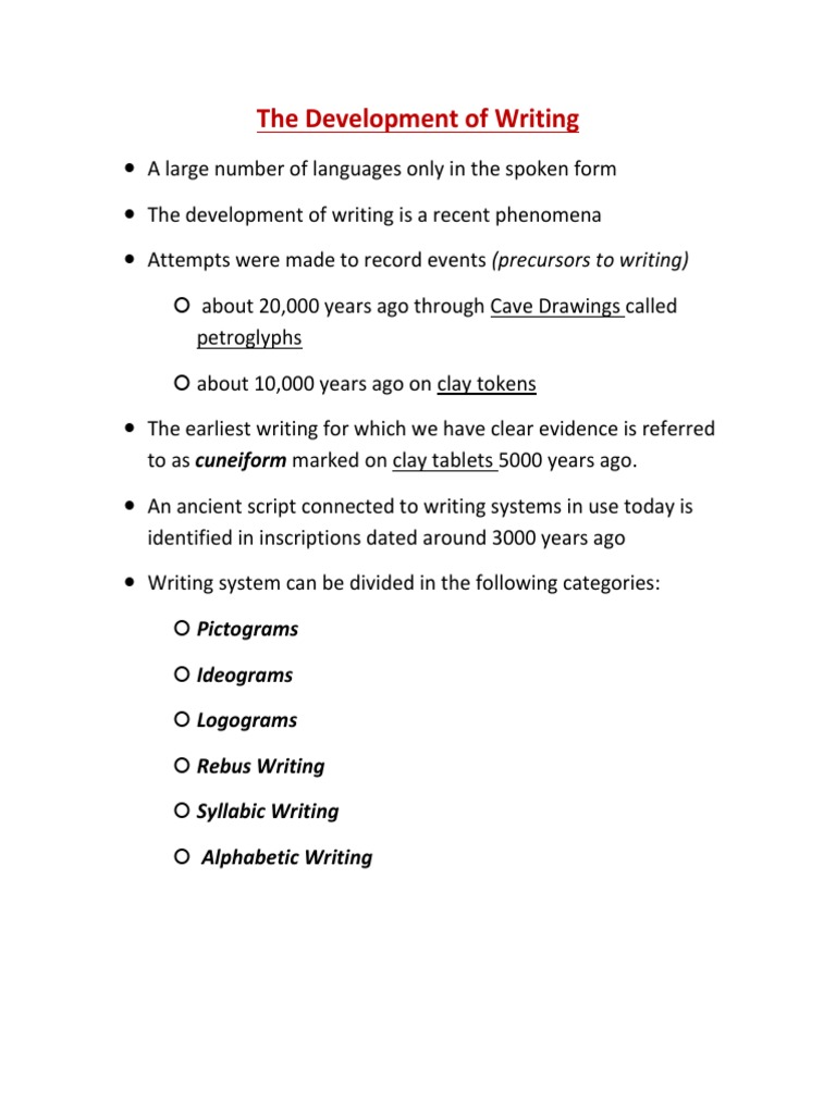 Lecture 4 - The Development of Writing | Download Free PDF | Writing ...