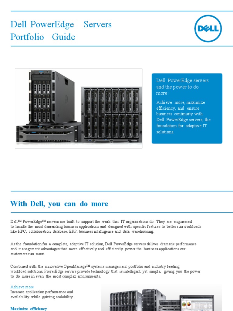 Dell Poweredge Servers Portfolio Guide | PDF | Solid State Drive ...