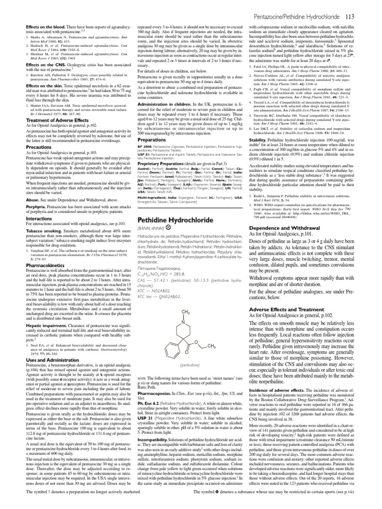 Pethidine Hydrochloride (2) | Opioid | Morphine