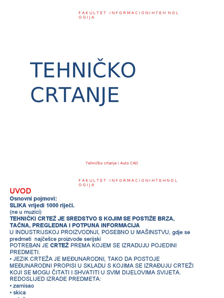 Tehnicko Crtanje PDF | PDF