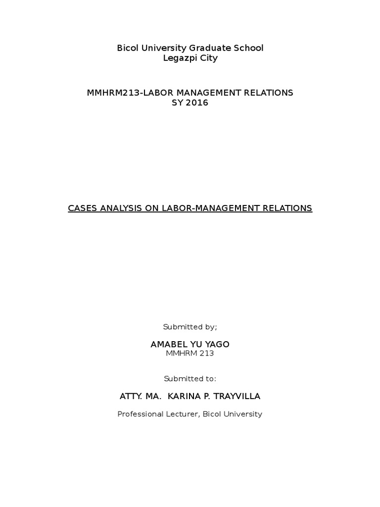 Bicol University Graduate School Legazpi City: Submitted by | PDF