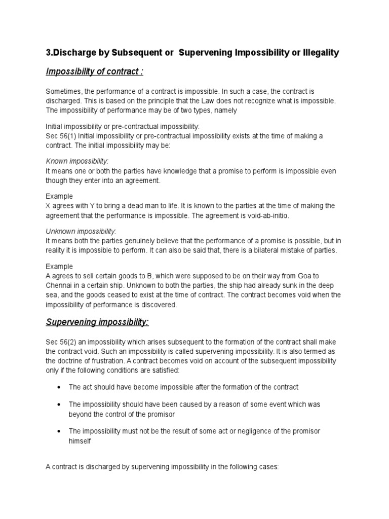 Discharge | PDF | Contract Law | Common Law