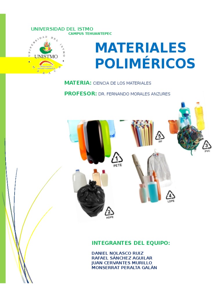 Materiales Poliméricos: Definición y Usos | PDF | Polímeros | Química ...
