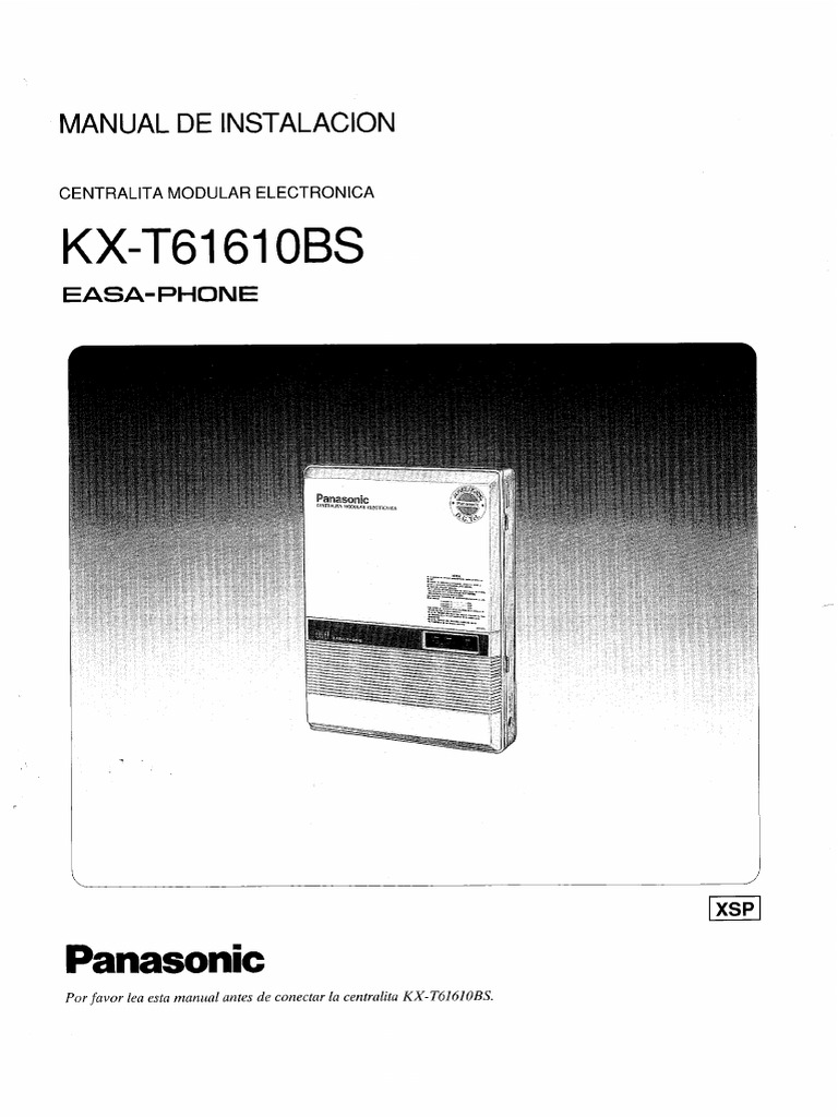 Manual Central Telefonica Panasonic T61610BS PDF | PDF