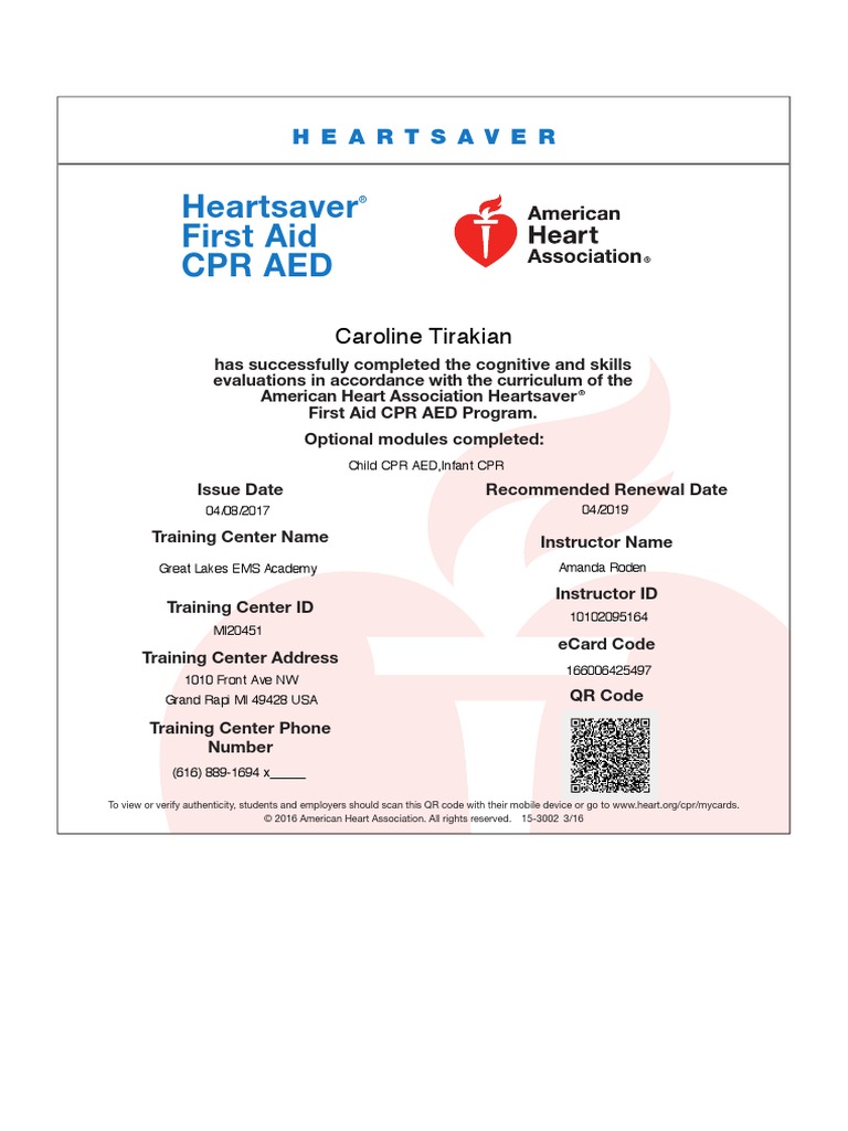 CPR Certificate | PDF