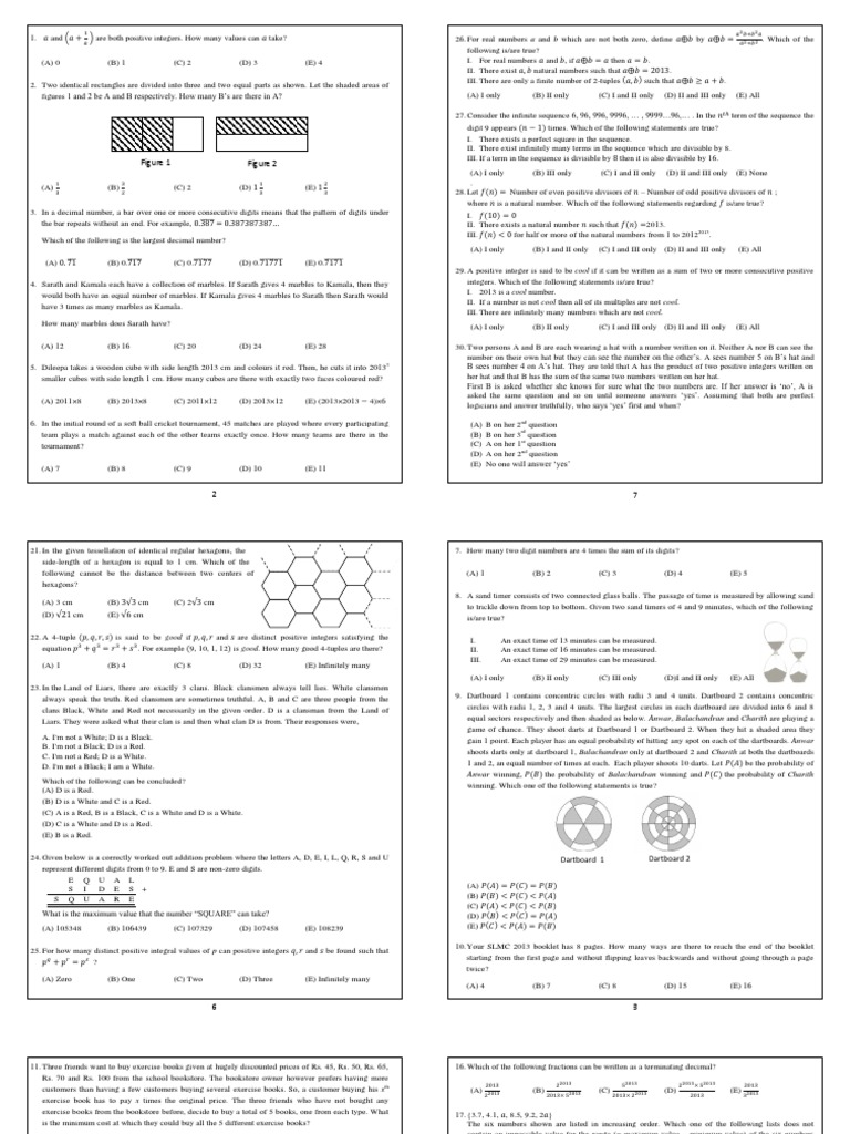 Sri Lanka Olympiad Mathematics SLMC 2013 | Sequence | Mathematical Concepts
