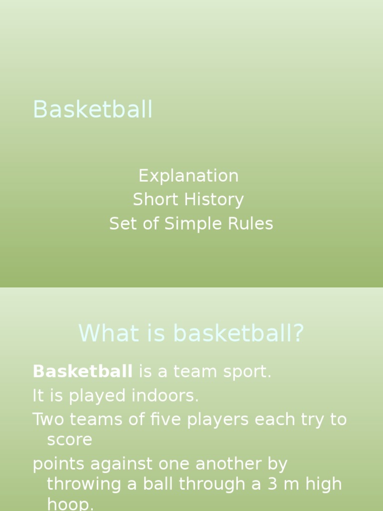 Basketball: Explanation Short History Set of Simple Rules | PDF ...