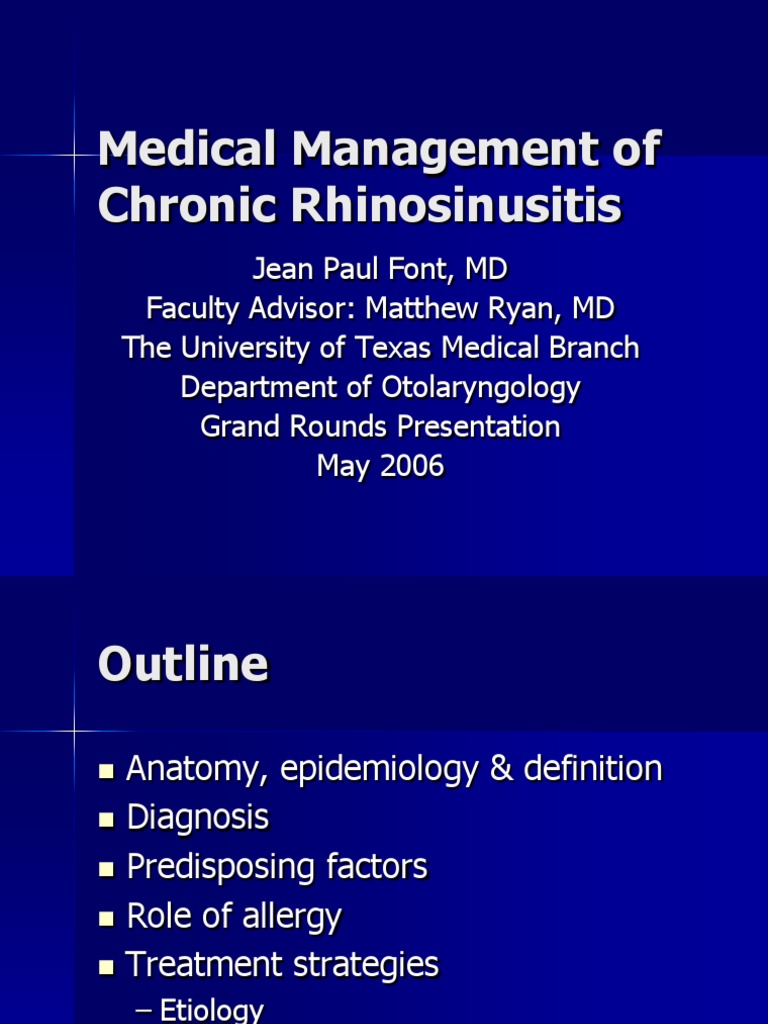 Medical Management of Chronic Rhinosinusitis | PDF | Allergy | Diseases ...