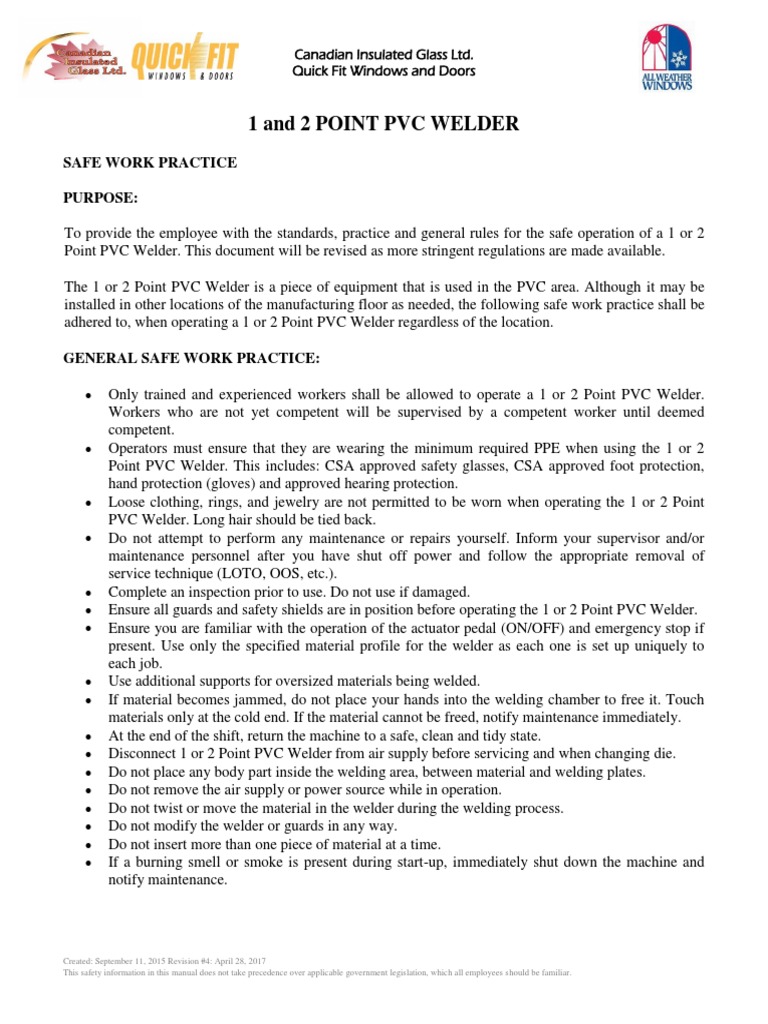 Safe Work Practices SWP | PDF | Personal Protective Equipment | Human ...