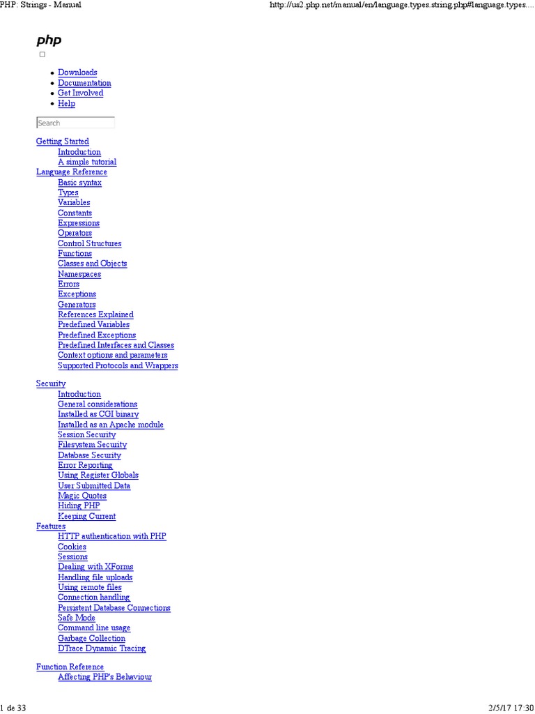 PHP Strings Manual | PDF | String (Computer Science) | Php