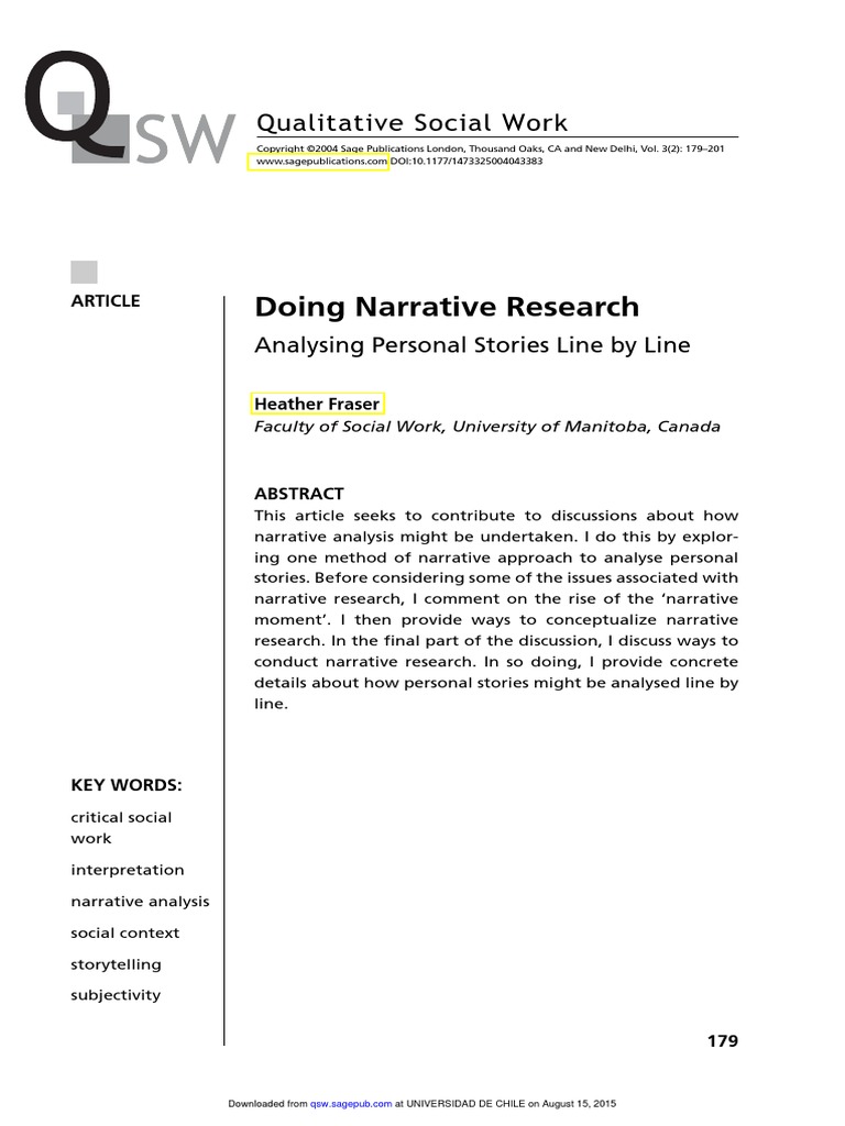 Qualitative Social Work 2004 Fraser 179 201 | PDF | Narrative ...