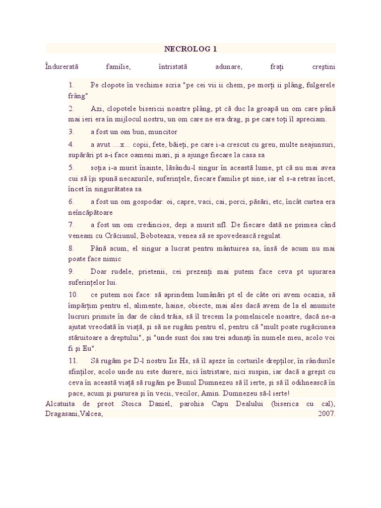 Necrolog 1 | PDF