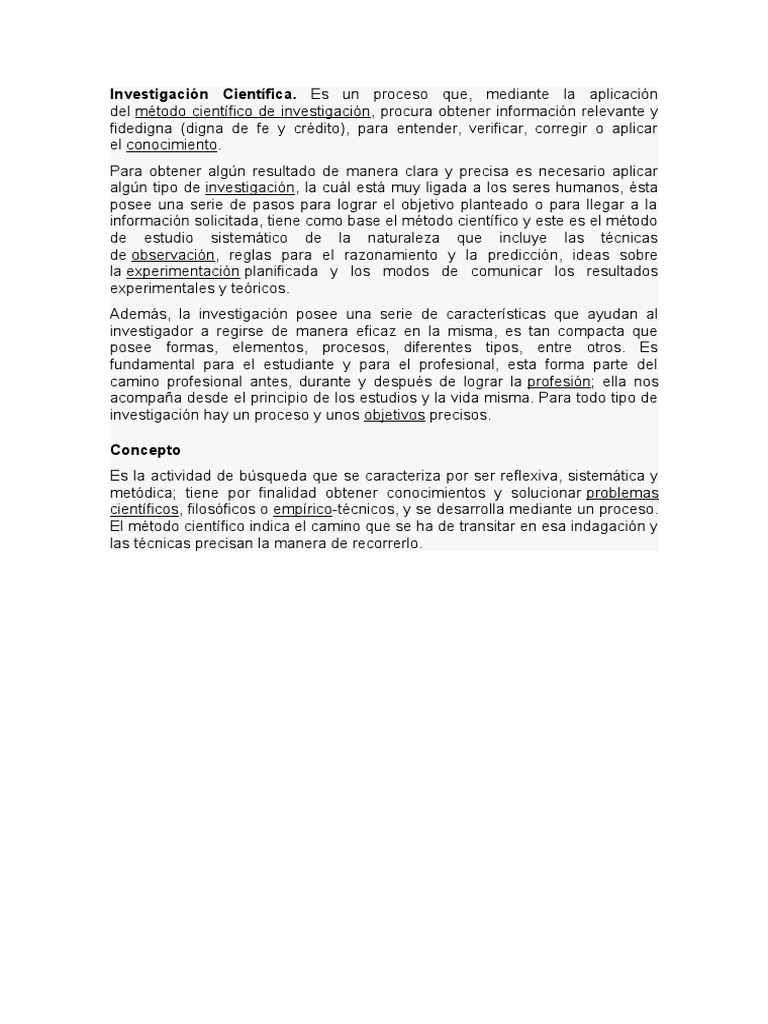 Investigación Científica - Terminología y Ejemplo | PDF | Science ...