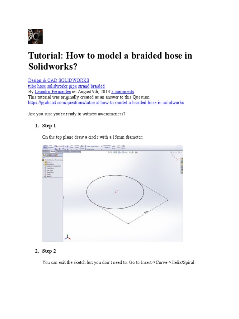 Braided Hose Tutorial by Leandro Fernandes Via GrabCad | PDF ...