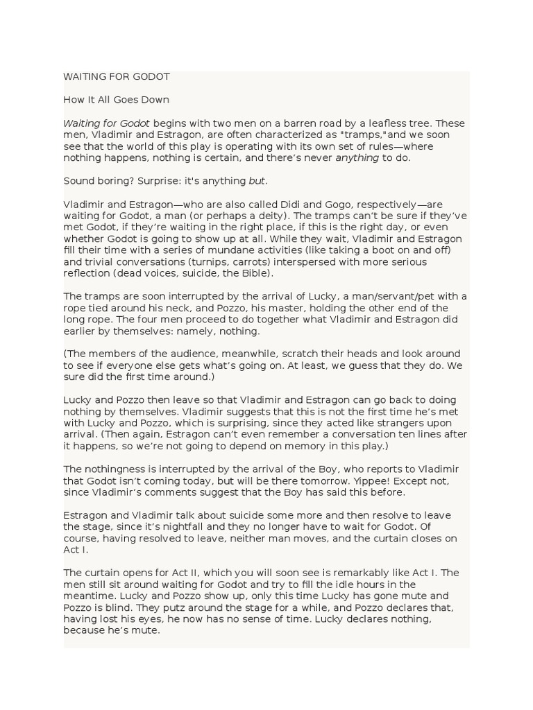 Setting Waiting For Godot | PDF