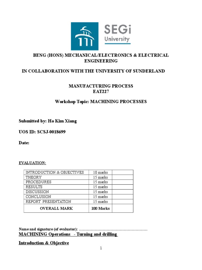 Machining Processes in Mechanical Engineering | PDF | Machining | Drilling