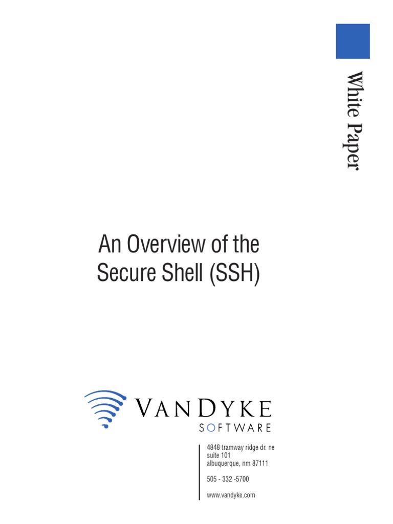 An Overview of The Secure Shell (SSH) : 4848 Tramway Ridge Dr. Ne Suite ...